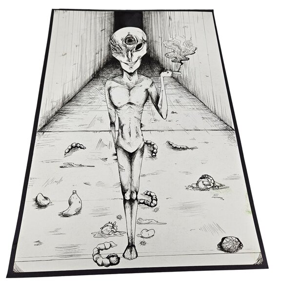 Handmade | Art | Alien Supreme Overload Monster Street Sketch Art Black ...
